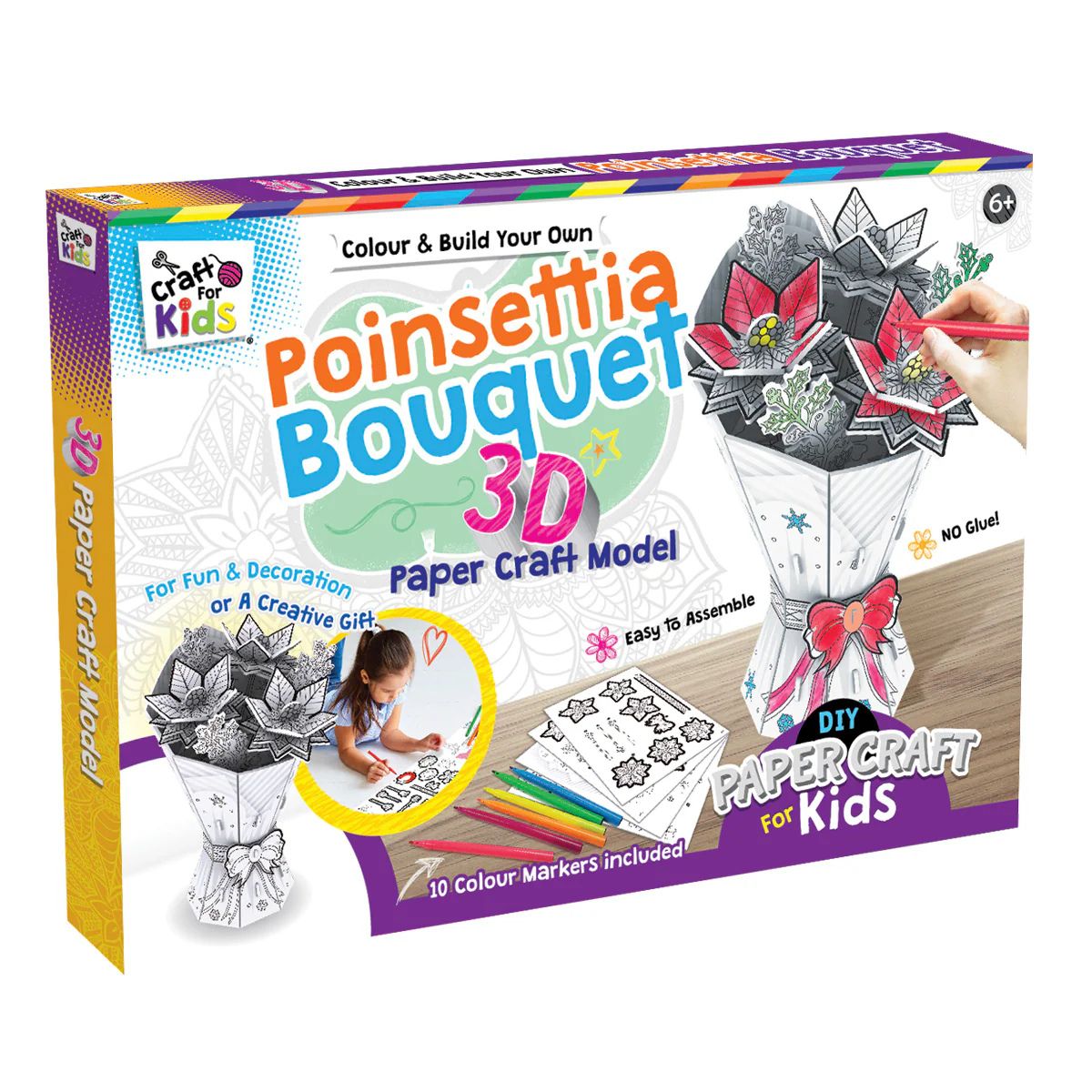 Poinsettia Bouquet 3D Papercraft | Create Do & Mend by the artHouse